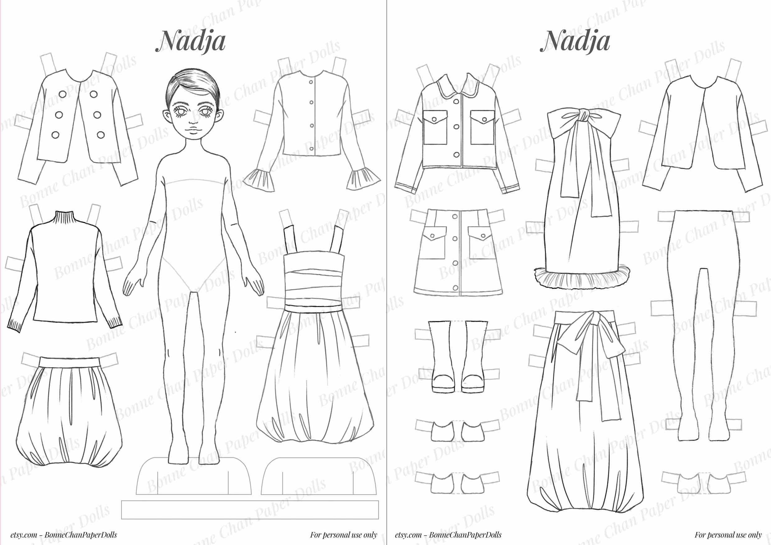 Paper Doll Pdf 5 Set Bundling Pack Paper Doll Printable Instant