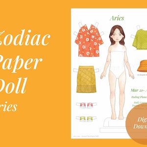 Aries Zodiac Paper Doll Craft Kit / Instant Download / Kid Craft ...