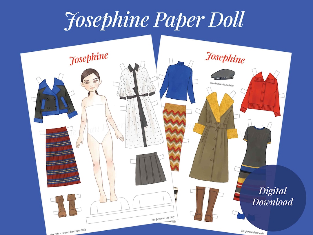 Josephine Paper Doll With City Style Wardrobe (digital Download) - Etsy