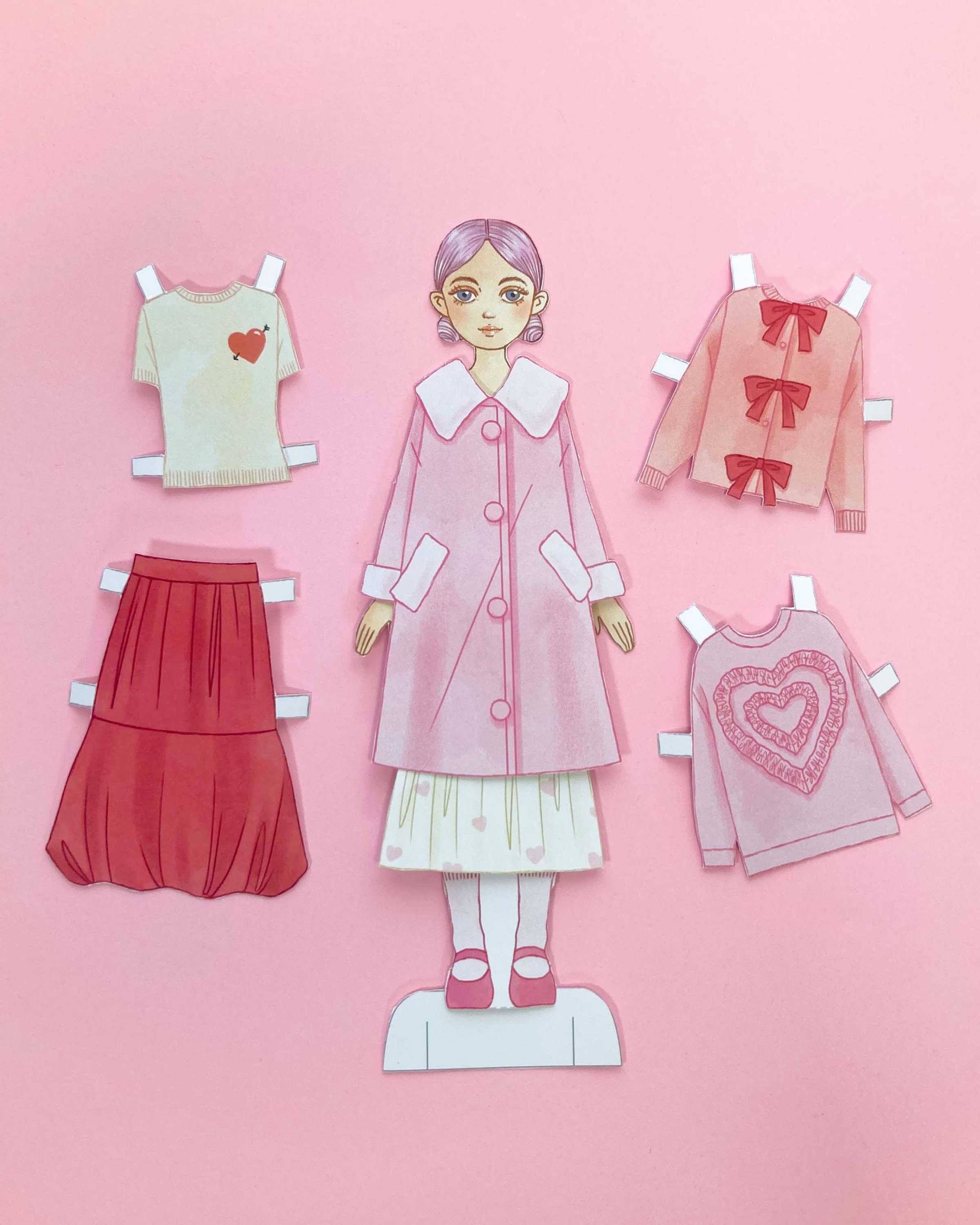 Paper Doll Printable Valentine's Day PDF / Craft Kit / Instant Download ...