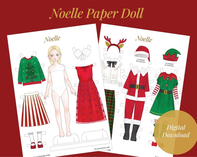 Paper Doll Printable Glamorous Jewel Toned PDF / Craft Kit / Instant ...
