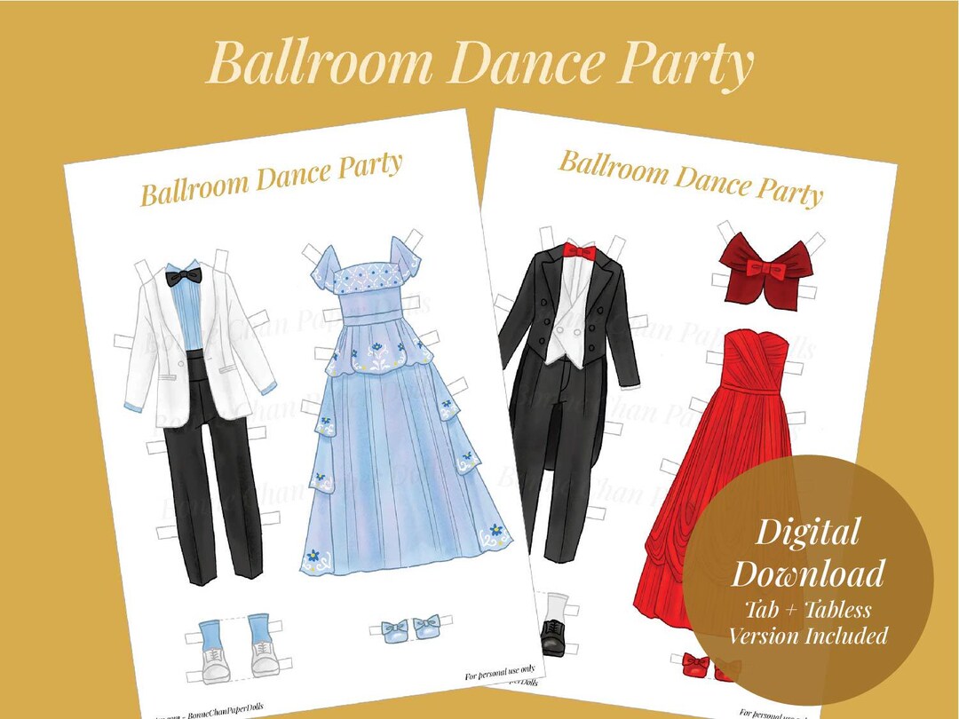 Ballroom Dance Party Paper Doll Clothing Printable (digital Download ...