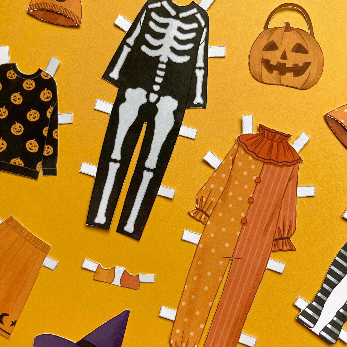 Paper Doll Printable Halloween PDF Autumn / Craft Kit / Instant ...