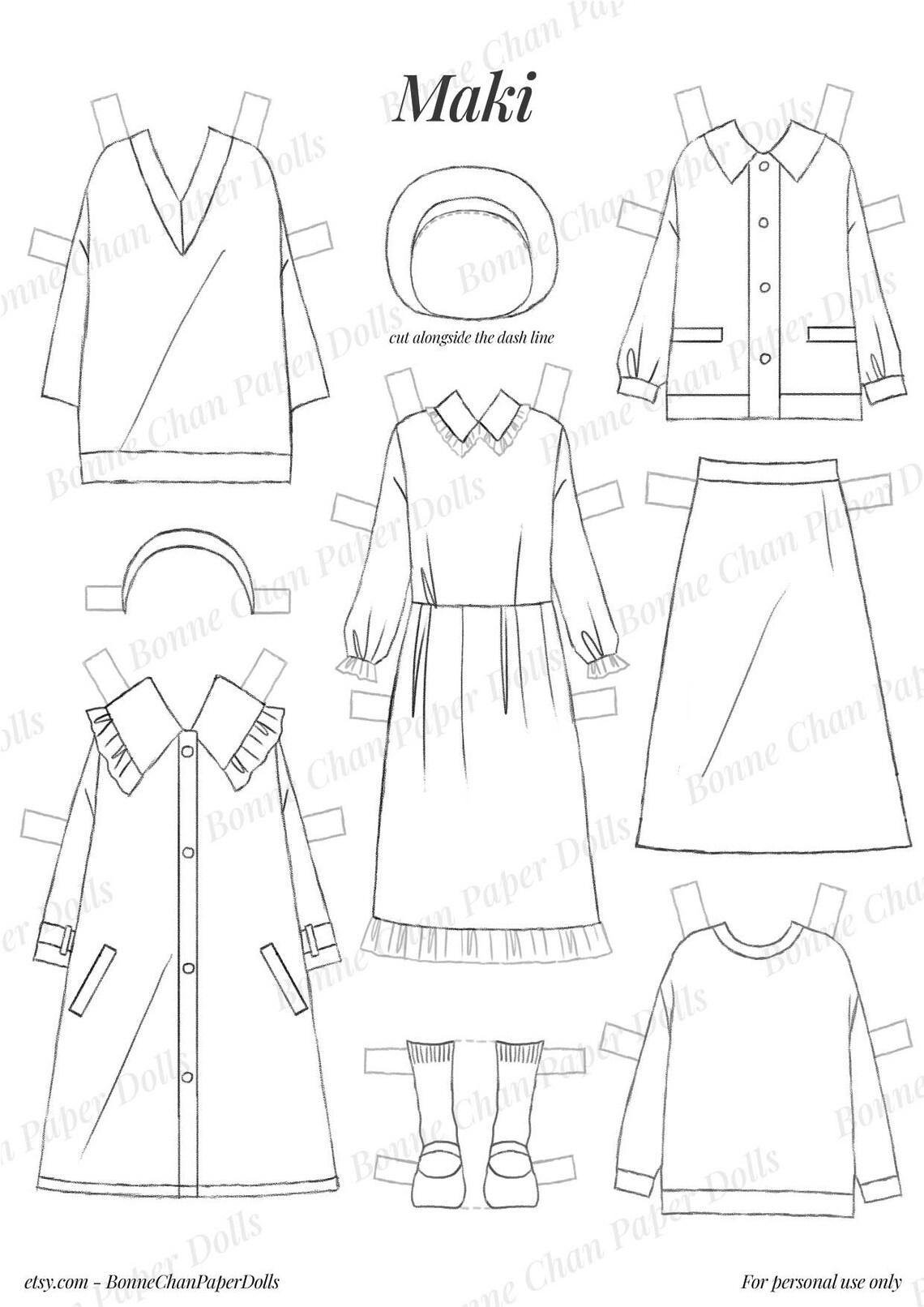 Paper Doll Printable PDF Maki / Kids Toys / Craft Kit / - Etsy Singapore