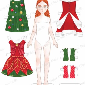 Paper Doll Printable PDF Girl Christmas Fairy / Kids Toys Craft / Craft ...