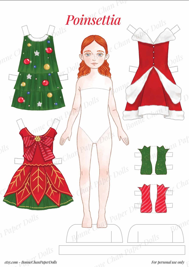Paper Doll Printable PDF Girl Christmas Fairy / Kids Toys Craft / Craft ...