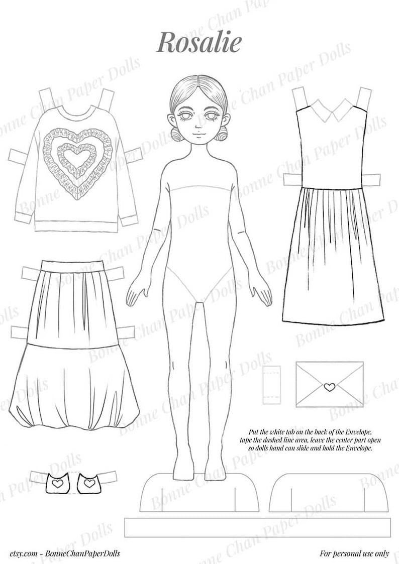 Paper Doll Printable Valentine's Day PDF / Craft Kit / Instant Download ...