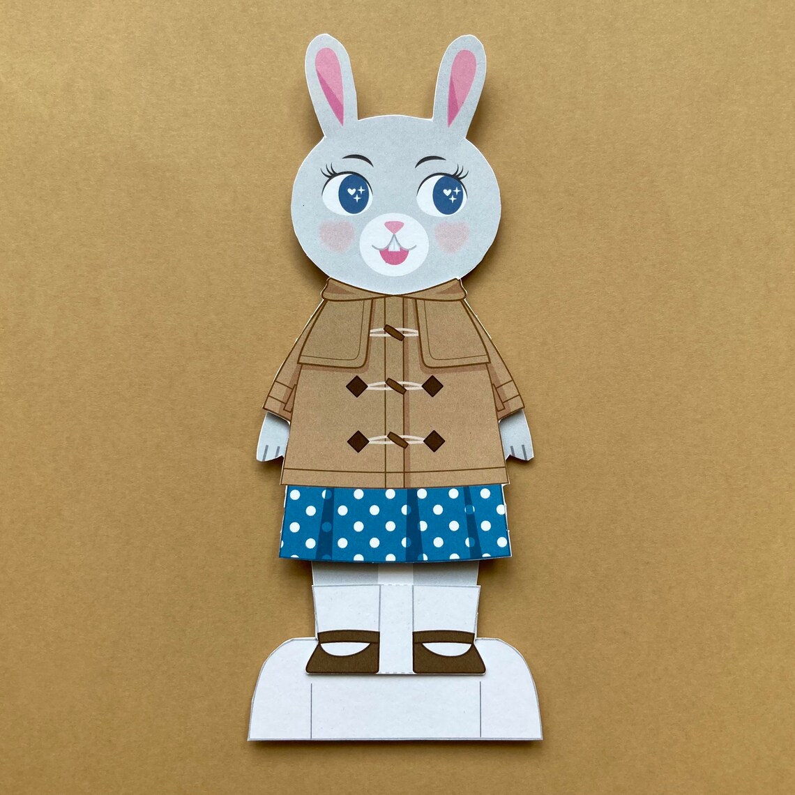 Animal Rabbit Bunny Paper Doll Printable PDF / Craft Kit / Instant ...