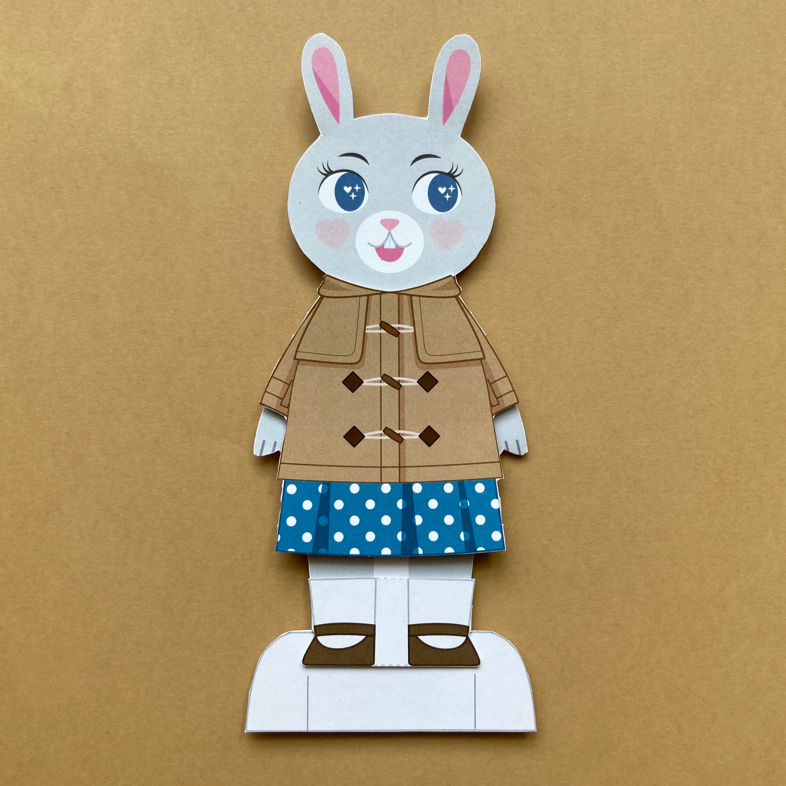 Animal Rabbit Bunny Paper Doll Printable PDF / Craft Kit / Instant ...