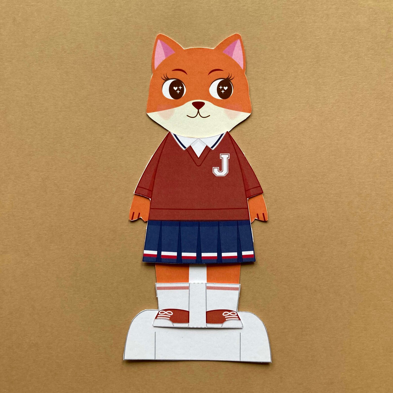 Animal Fox Paper Doll Printable PDF / Craft Kit / Instant Download ...