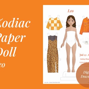 Leo Zodiac Paper Doll Craft Kit / Instant Download / Kid Craft / Paper ...