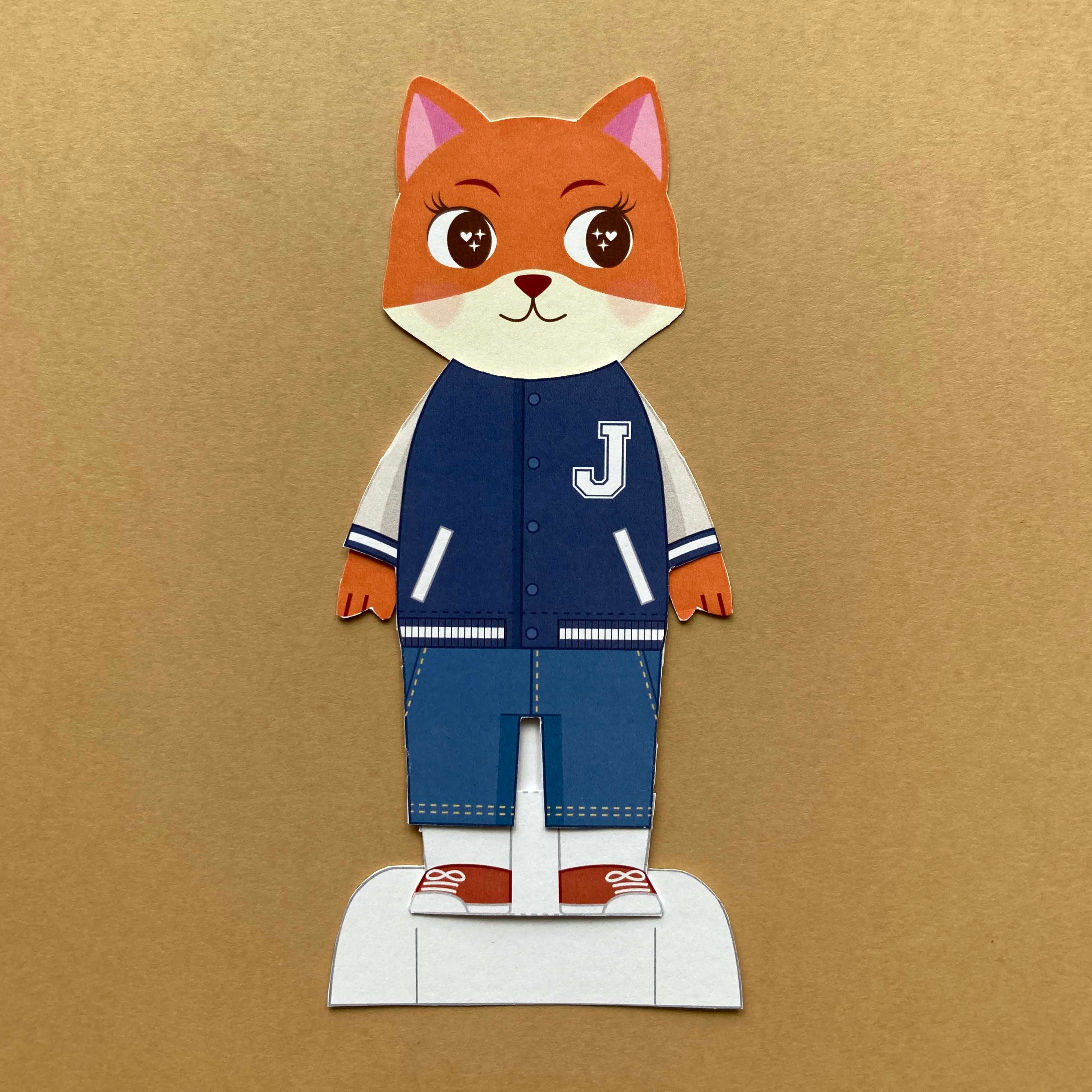 Animal Fox Paper Doll Printable PDF / Craft Kit / Instant Download ...
