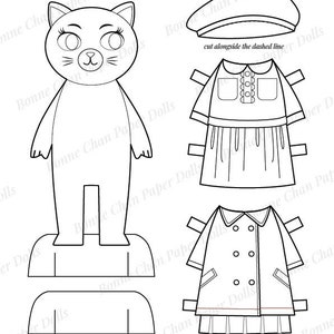 Animal Cat Paper Doll Printable PDF / Craft Kit / Instant Download ...