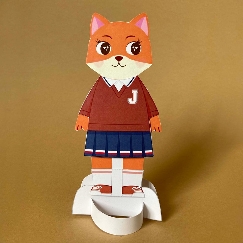 Animal Fox Paper Doll Printable PDF / Craft Kit / Instant Download ...