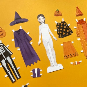 Paper Doll Printable Halloween PDF Autumn / Craft Kit / Instant ...