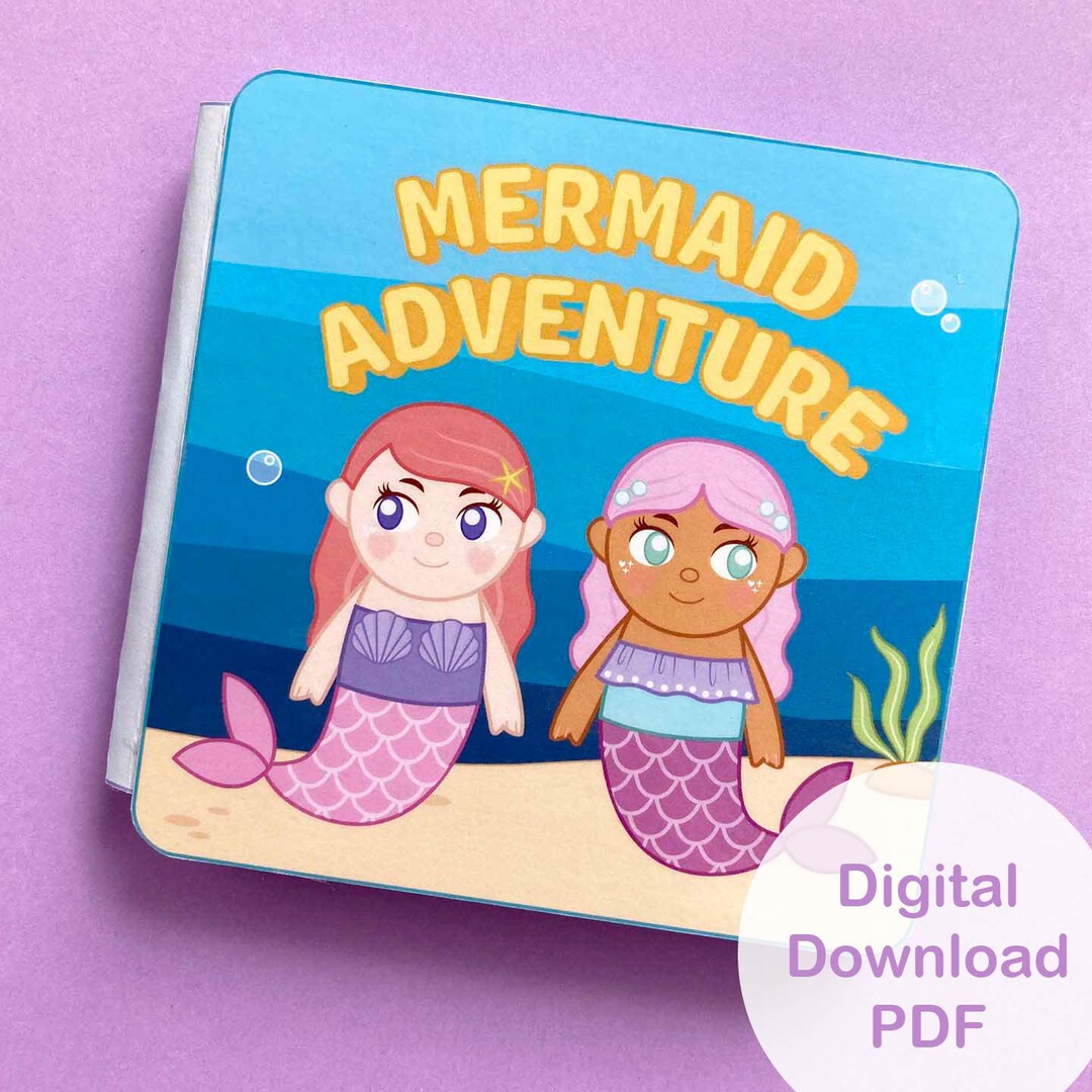 Mermaid Adventure Busy Book Activity for Kids Paper Dolls PDF Crafts ...
