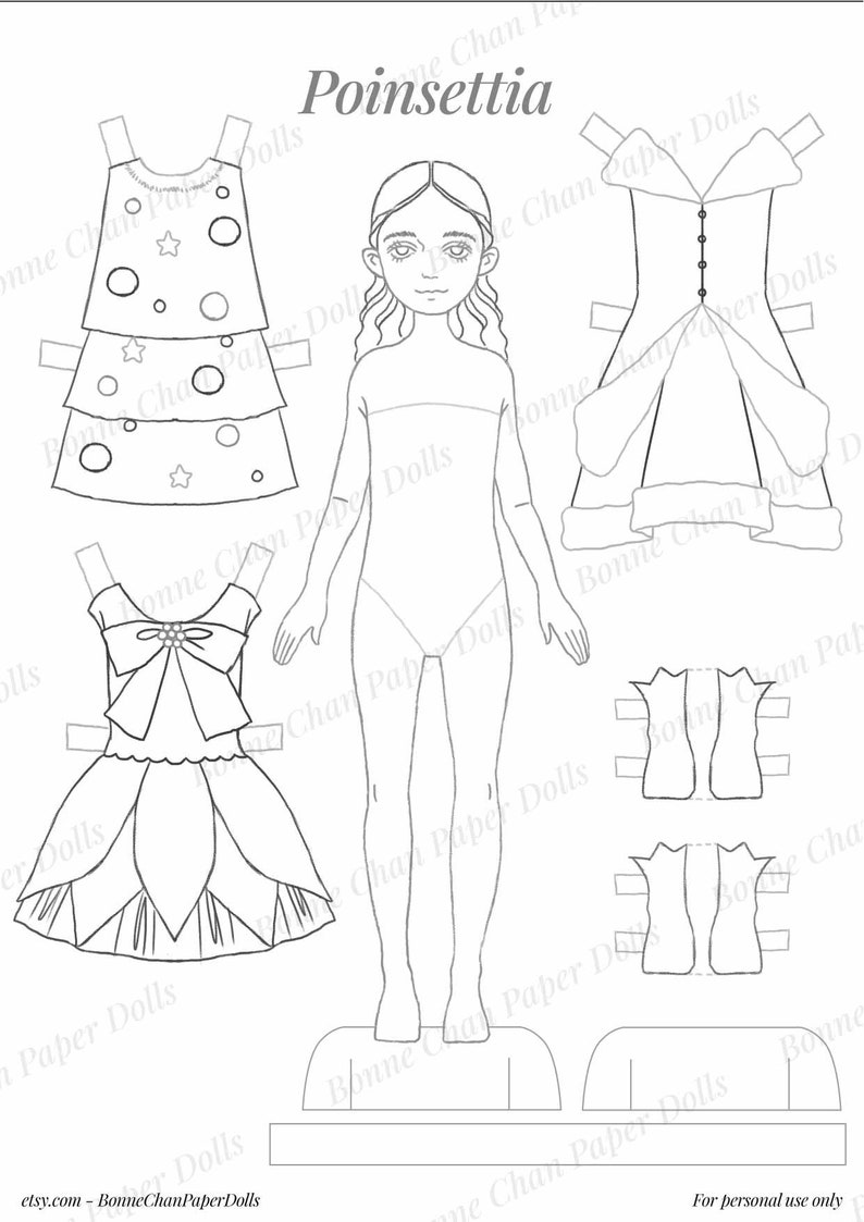 Paper Doll Printable PDF Girl Christmas Fairy / Kids Toys Craft / Craft ...