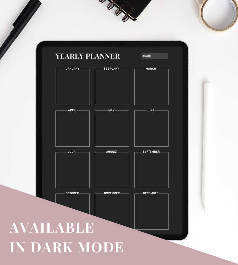 Yearly Planner Minimal Digital Printable Template PDF - Etsy