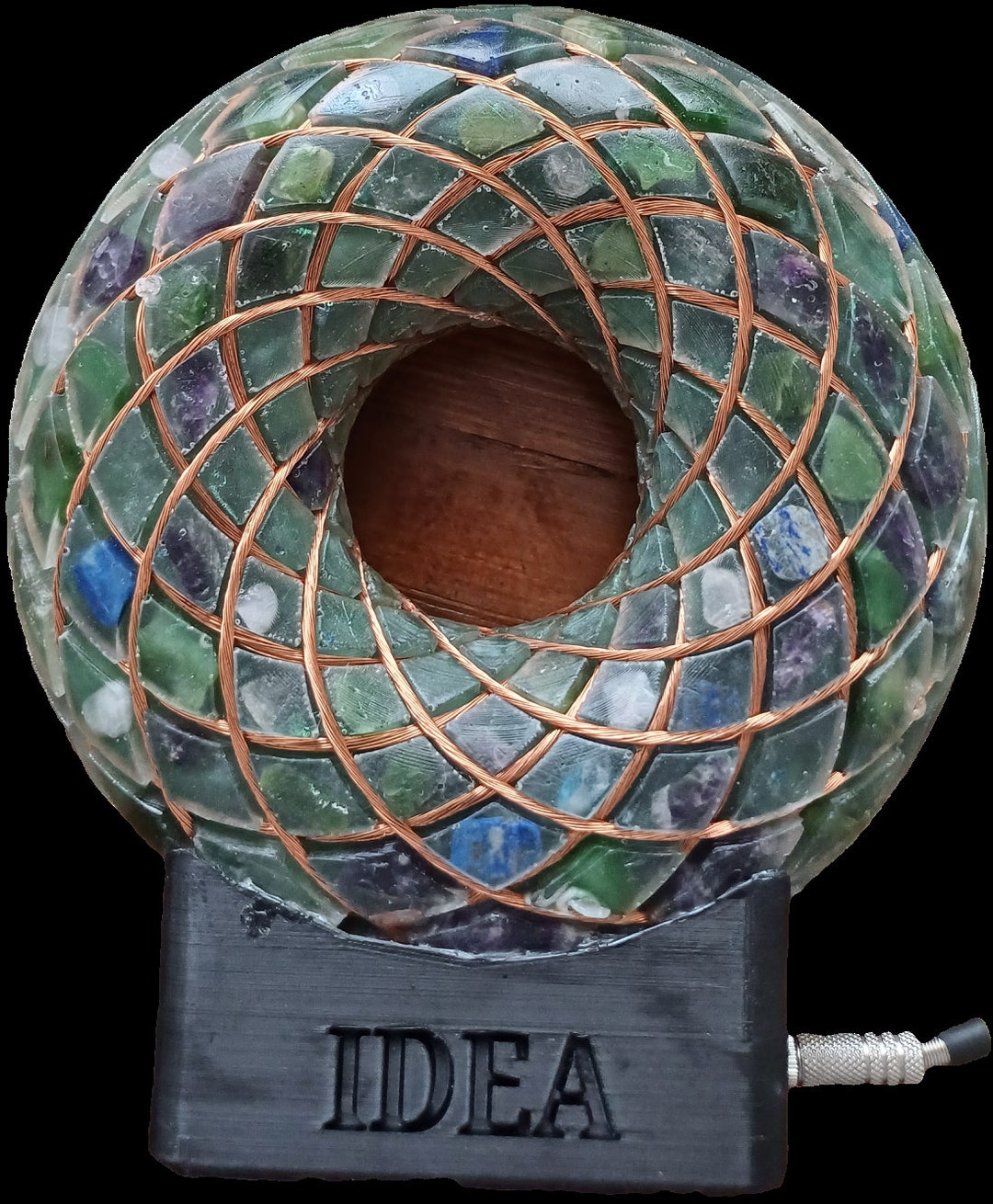 7 18cm Rodin Coil With Natural Stone & Resin Abha Torus Vortex Toroidal ...