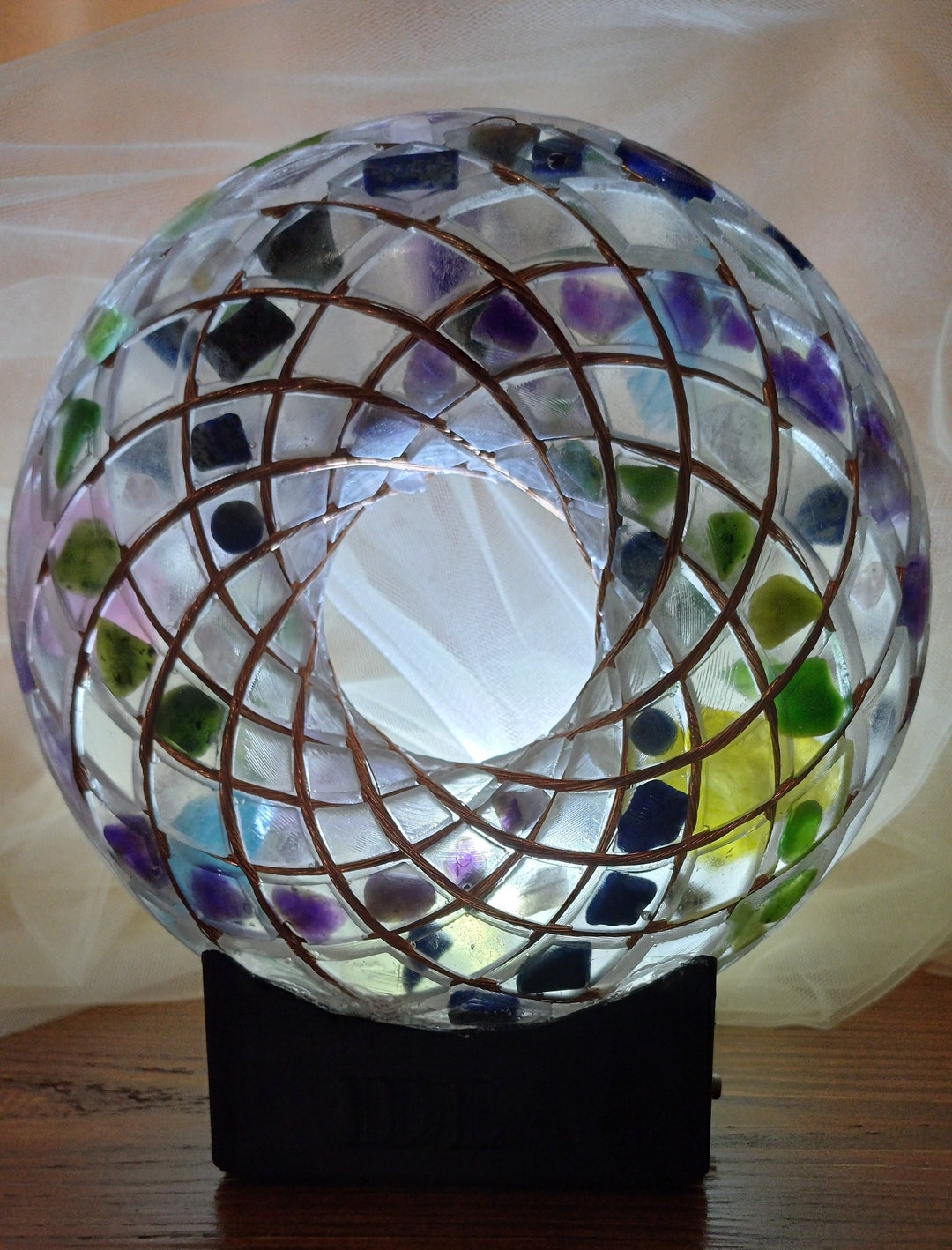 7" (18cm) Rodin Coil With Natural Stone & Resin Abha Torus Vortex ...