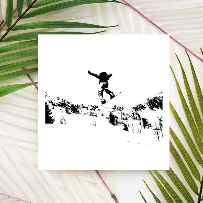 Snowboard Illustration, Snowboard Silhouette, Snowboarder to Print ...