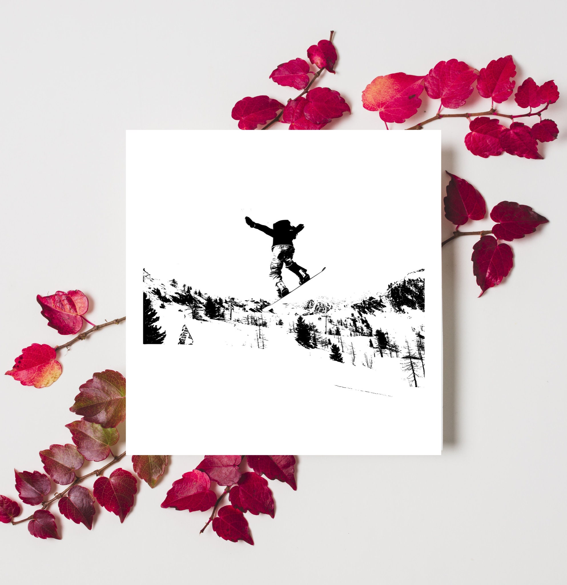 Snowboard Illustration, Snowboard Silhouette, Snowboarder to Print ...