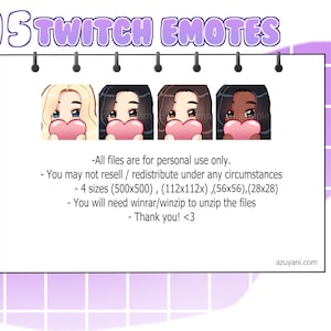 Twitch Emote Pack #1 ( Emily : Blonde Hair, Brown Eyes ) Emotes for ...
