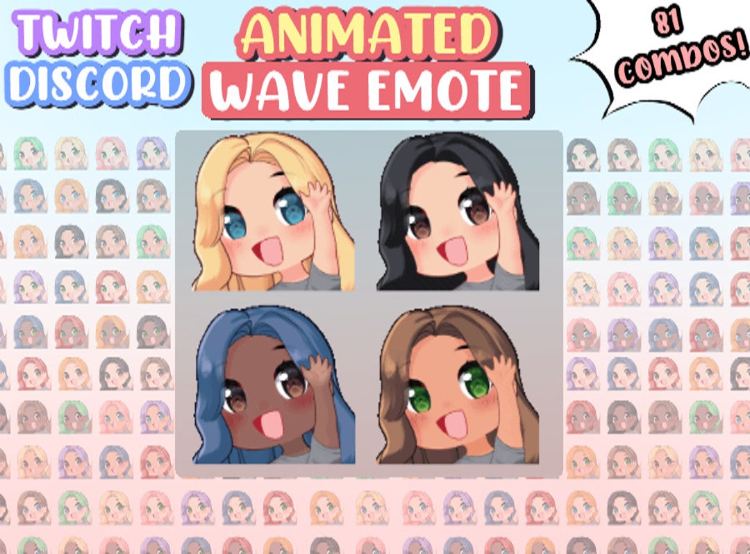 Animated Wave Emote ! (GIRL) - 81 Combinations - 9 Hair Colors - 3 Eye ...