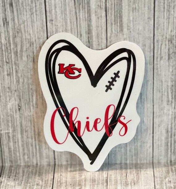 Kansas City Chiefs Heart Sticker - Etsy