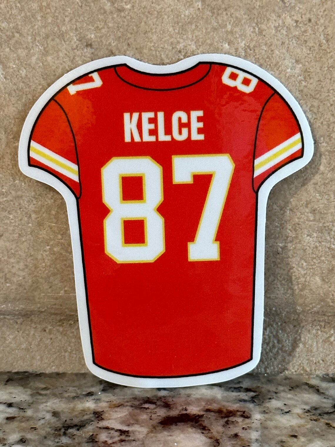 Travis Kelce Jersey Sticker Kansas City Chiefs Kelce 87 - Etsy
