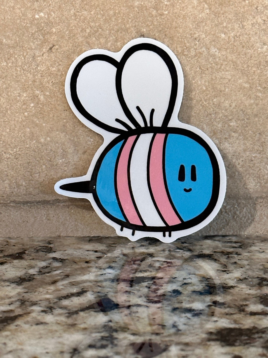 Bumble Bee Sticker LGBTQ Transgender Flag Colors - Etsy