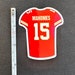 Patrick Mahomes Jersey Sticker Kansas City Chiefs Football Mahomes 15 ...