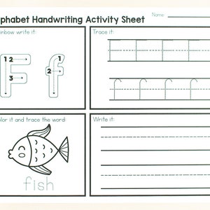 Alphabet Letter Formation Worksheets - Etsy