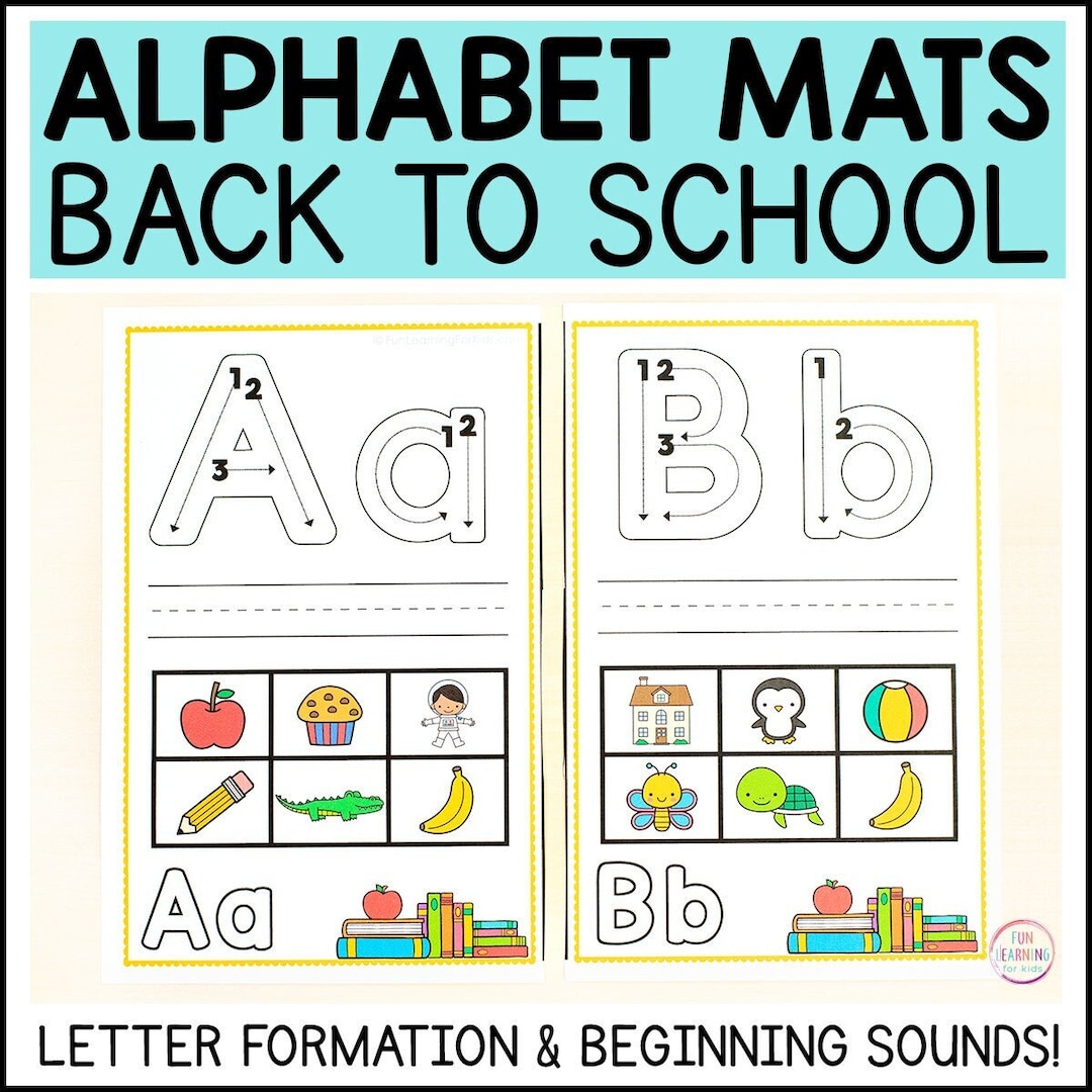 Back to School Alphabet Mini Mats - Etsy