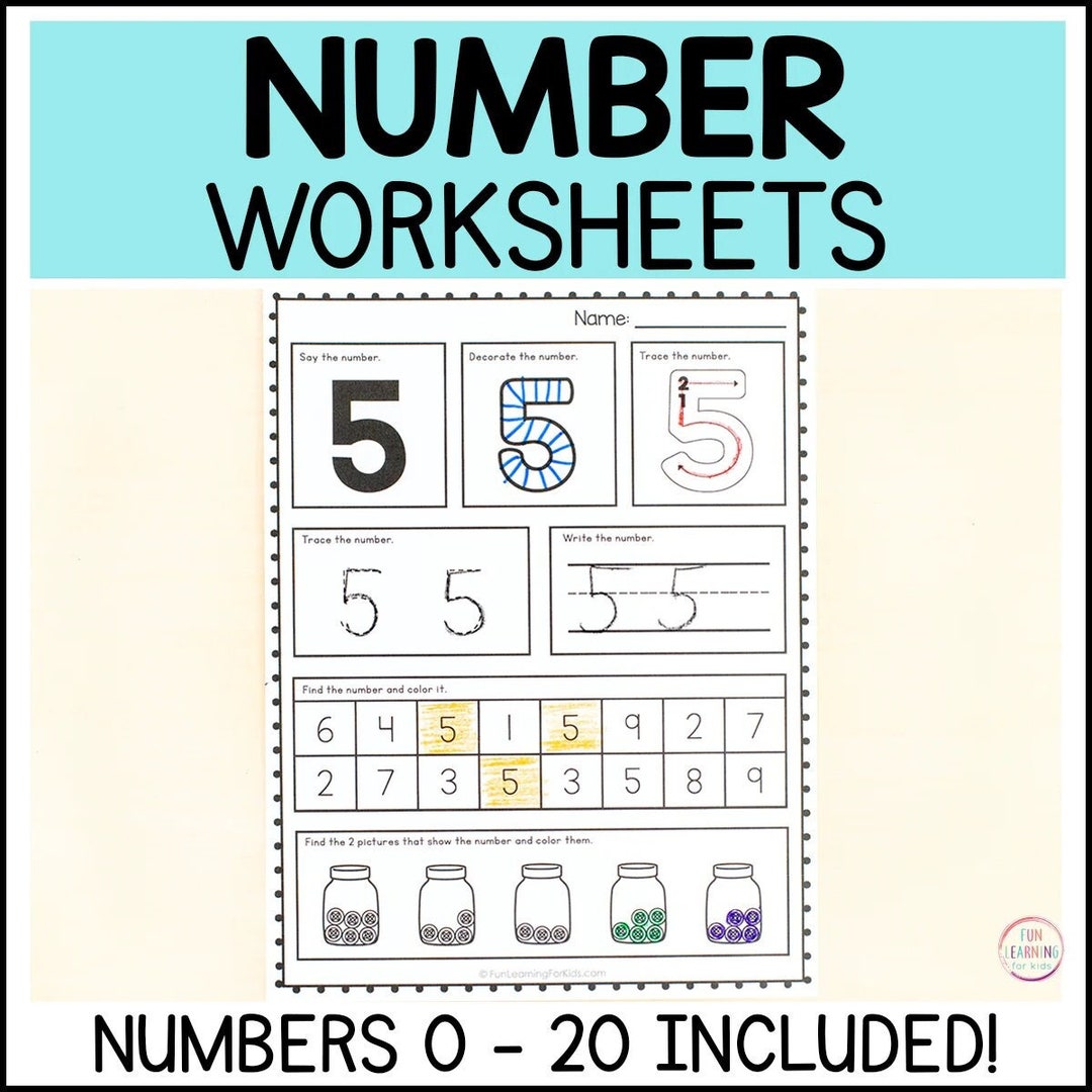 Number Worksheets | Number Sense Worksheets | Number Practice Pages - Etsy