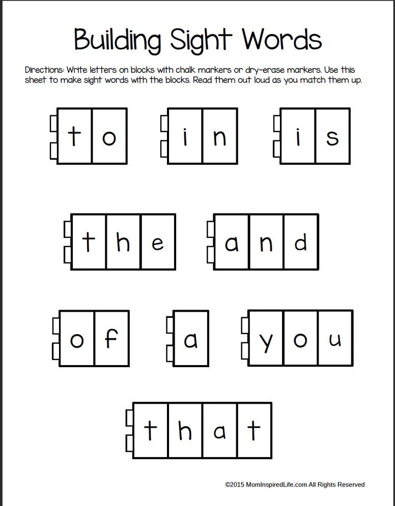 Building Sight Words – Fry’s First 100 - Etsy