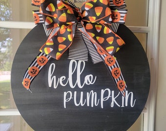 Hello Pumpkin Door Sign - Etsy