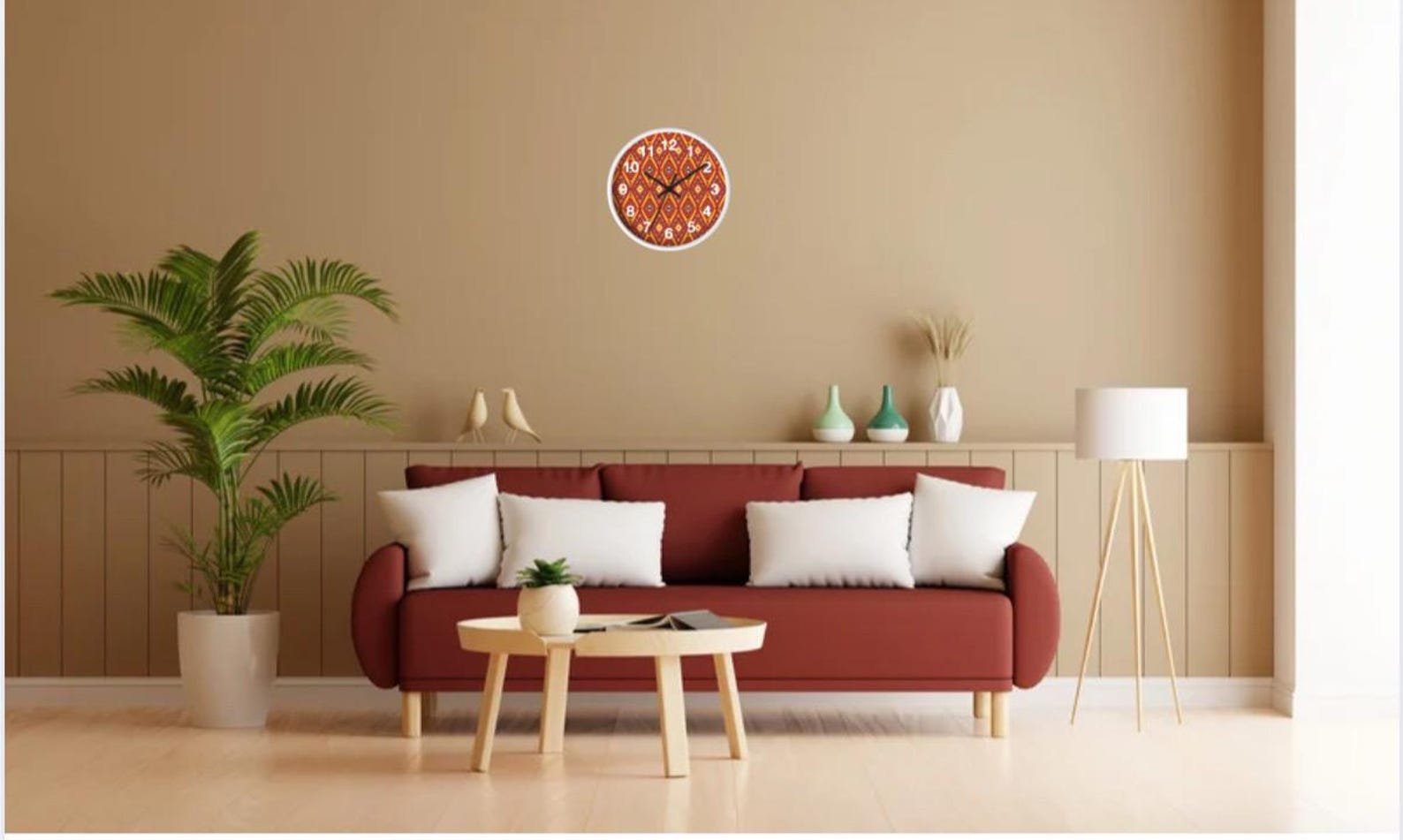 Somali Cultural Patterns Wall Clock, African Home Decor, Unique Clock ...