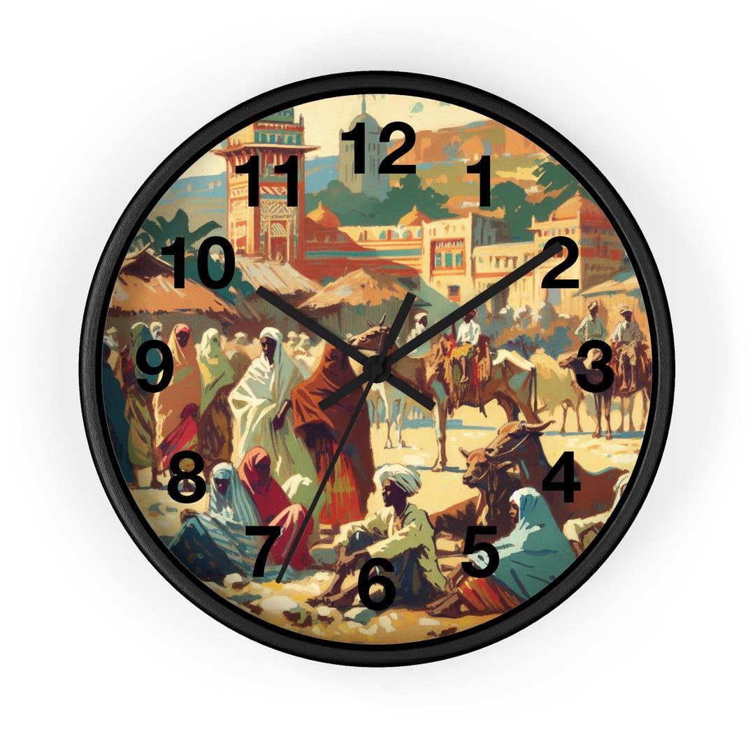 Vintage Somalia 1920's Inspired Wall Clock, African Art Decor, Unique ...