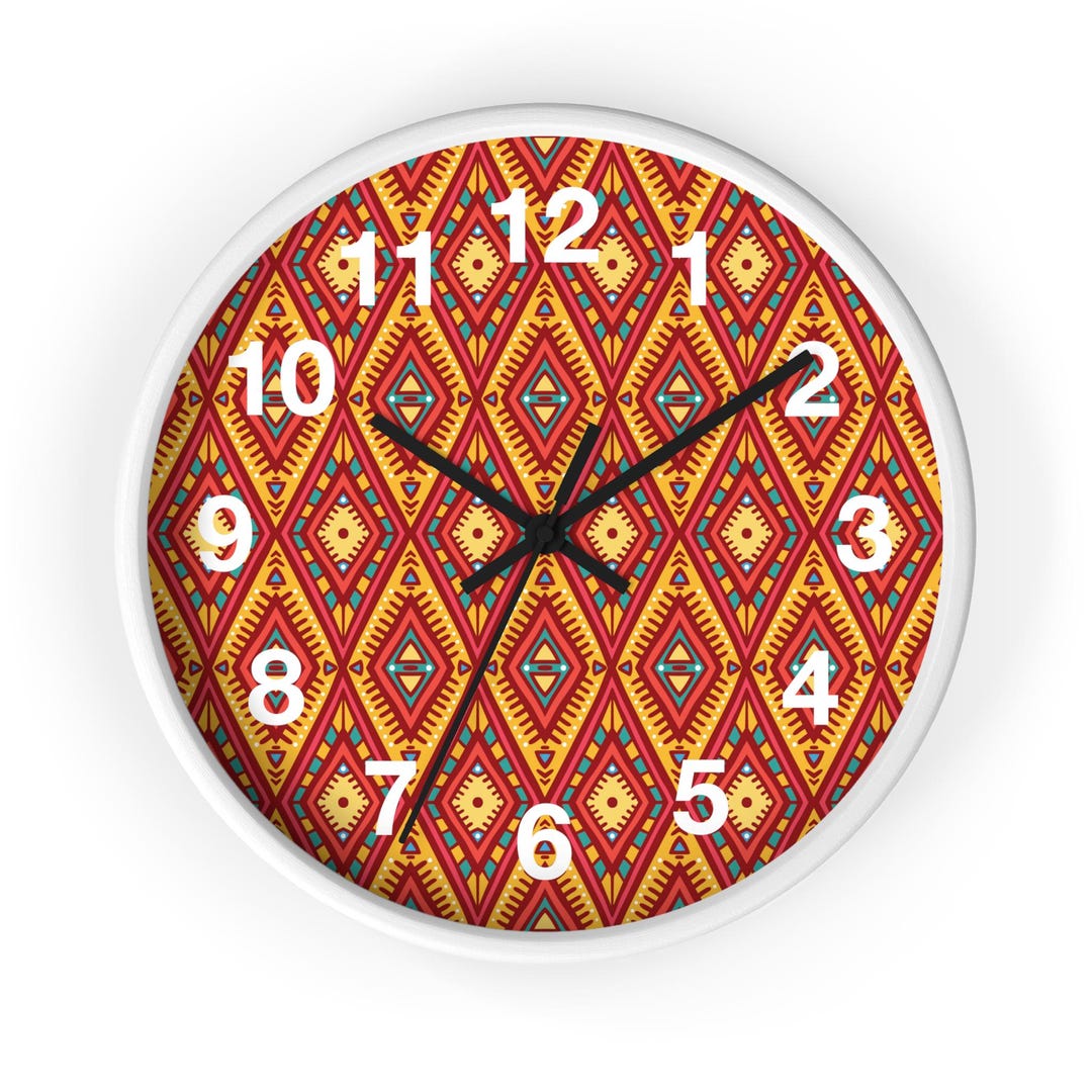 Somali Cultural Patterns Wall Clock, African Home Decor, Unique Clock ...