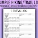 Hiking Log Printable, Trail Log, Hiking Journal, Travel Journal, Trail ...
