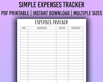 Printable Spending Tracker - Expenses Tracker - A4 A5 Letter Size ...