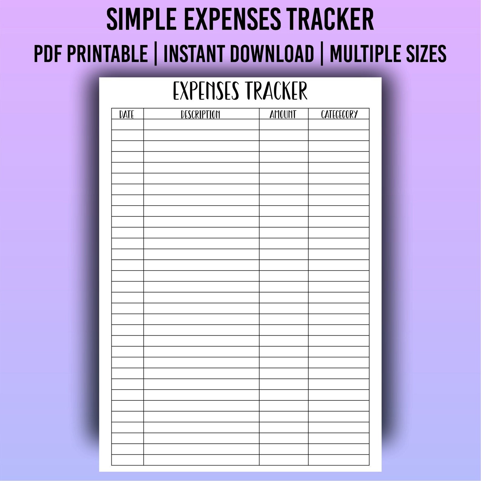Printable Expenses Tracker - Expenses Tracker - A4 A5 Letter Size ...