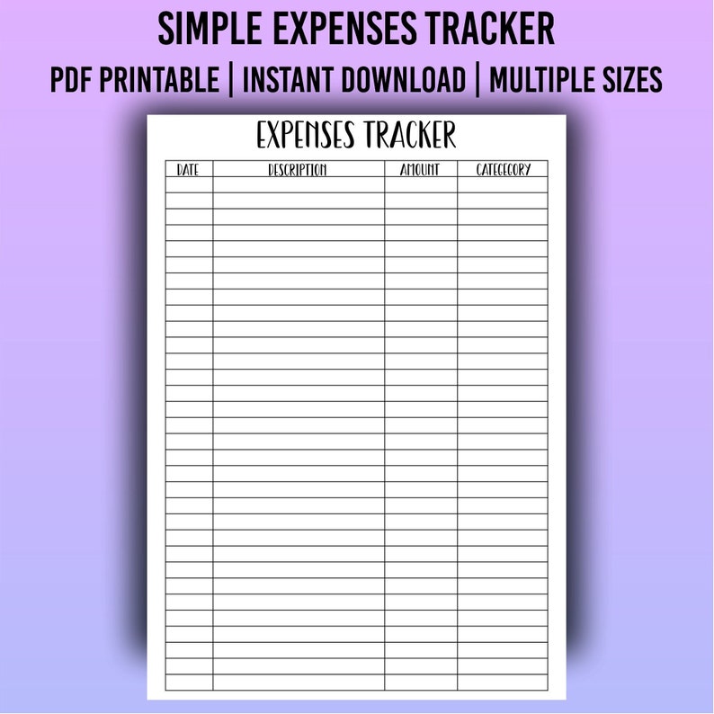 Printable Expenses Tracker - Expenses Tracker - A4 A5 Letter Size ...