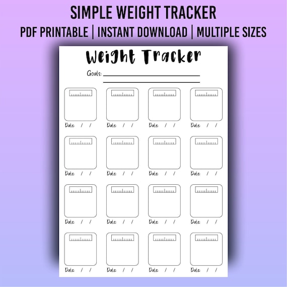 Weight Tracker Printable Weight Tracker PDF Weight Tracker | Etsy