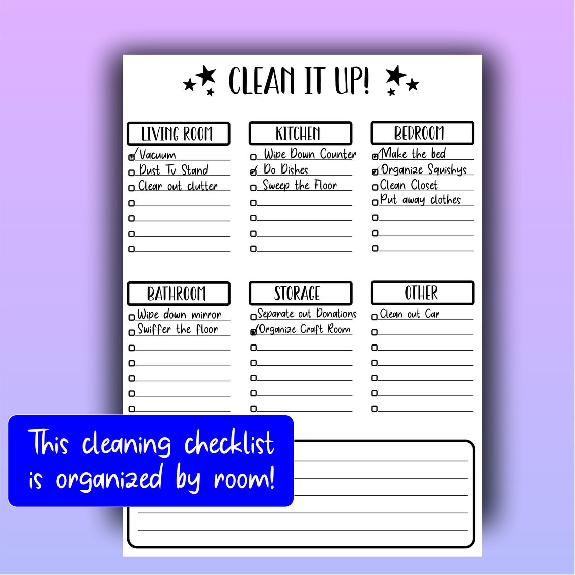 Cleaning Checklist, Blank Printable Checklist, Printable to Do List ...
