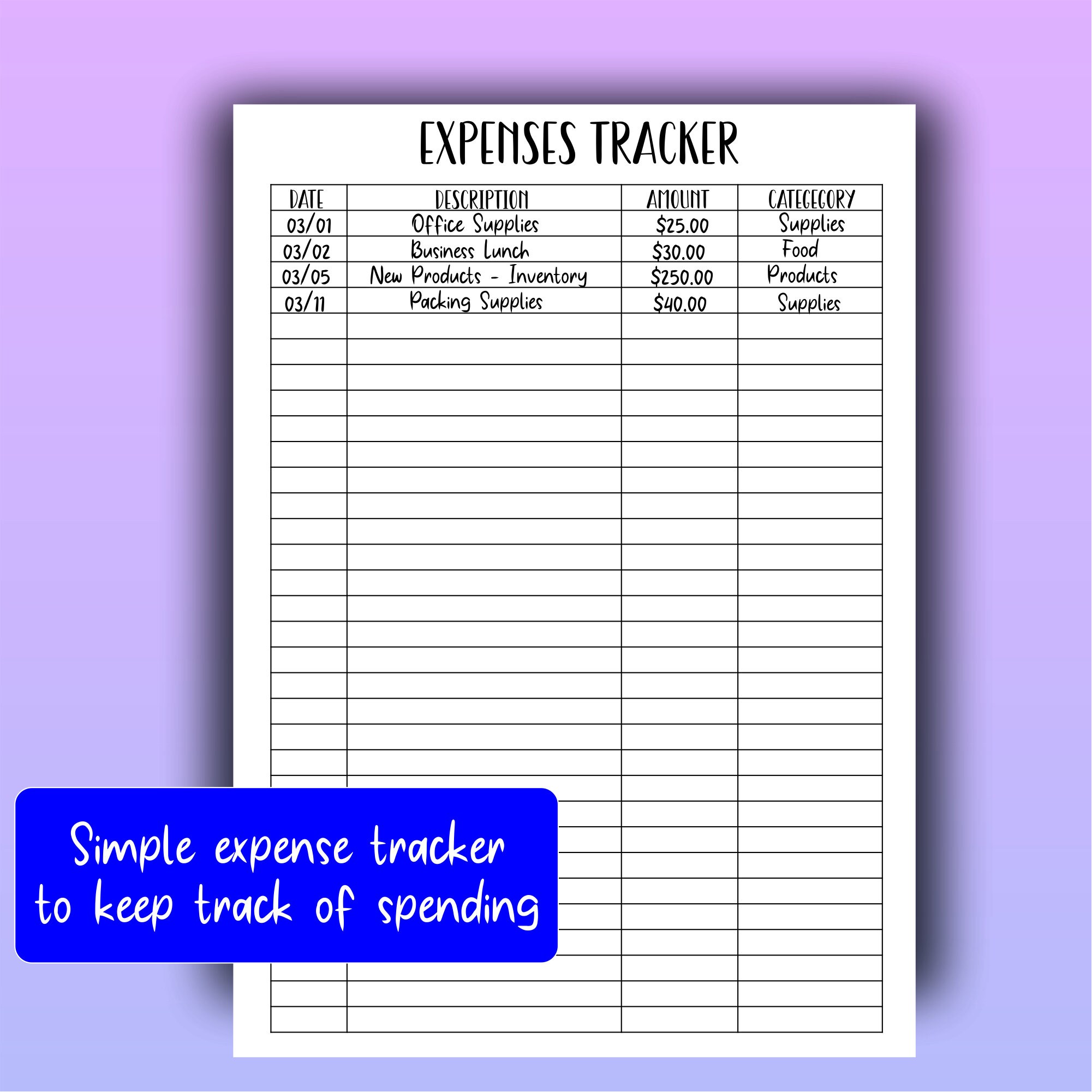 Printable Expenses Tracker - Expenses Tracker - A4 A5 Letter Size ...