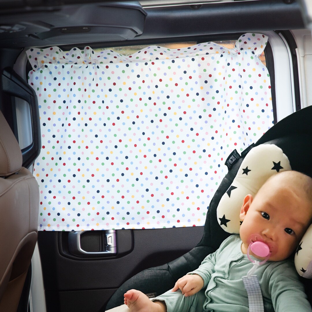 Goodnap Car Window Sun Shade Curtain - Rainbow Dots [set of 2] - Etsy