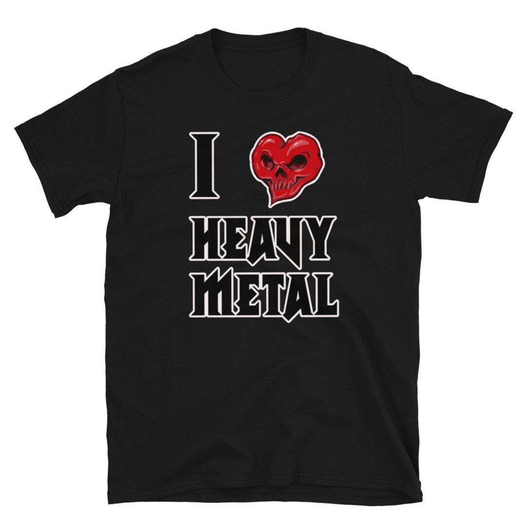 I skull heart love Heavy Metal Short-Sleeve Unisex T-Shirt - Etsy España