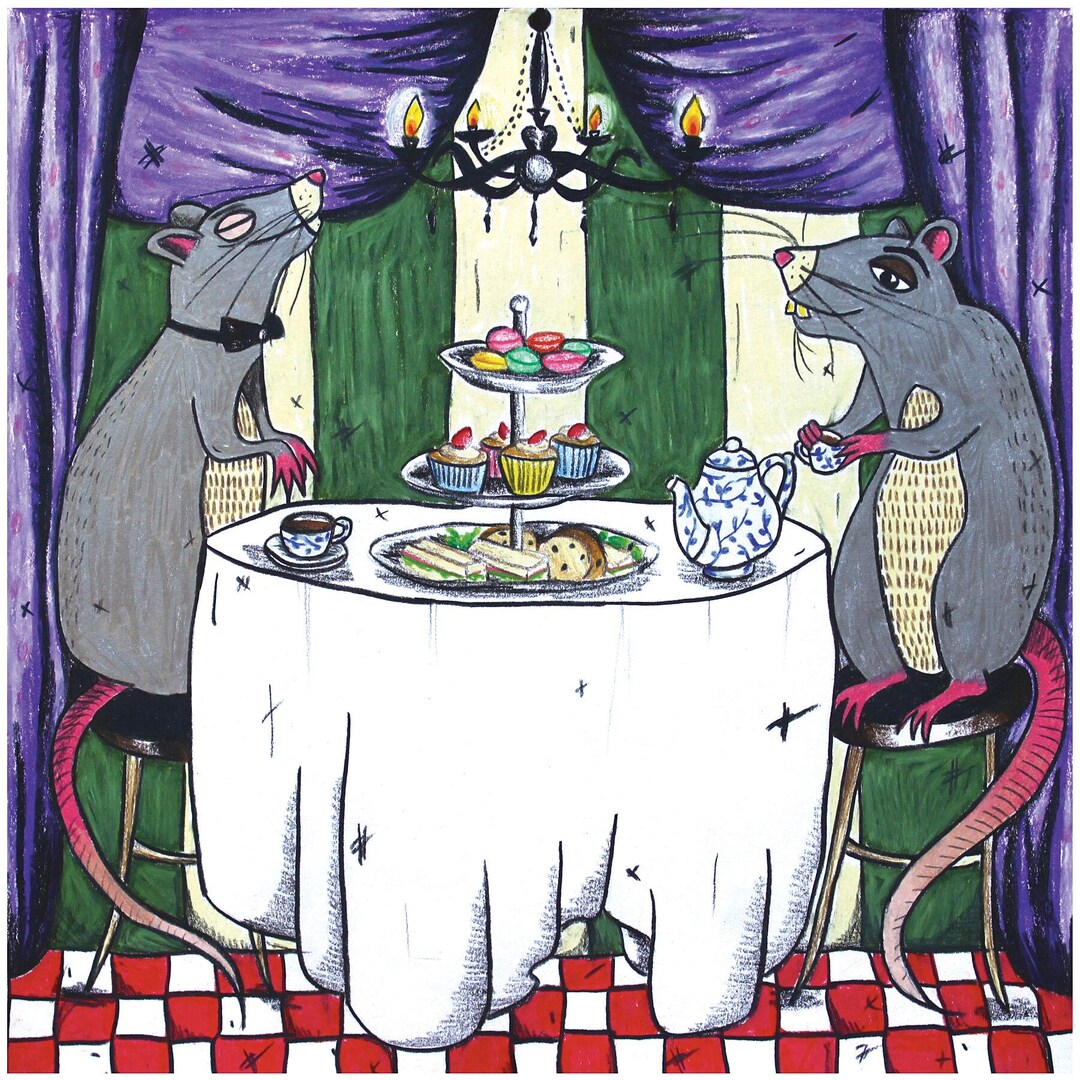 Rats Afternoon Tea Illustrated Art Print - Etsy